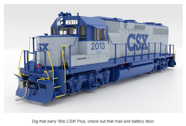 Rapido 38511 HO EMD GP38 Low Nose DCC/Sound CSX #2013 (gray, blue cab ...