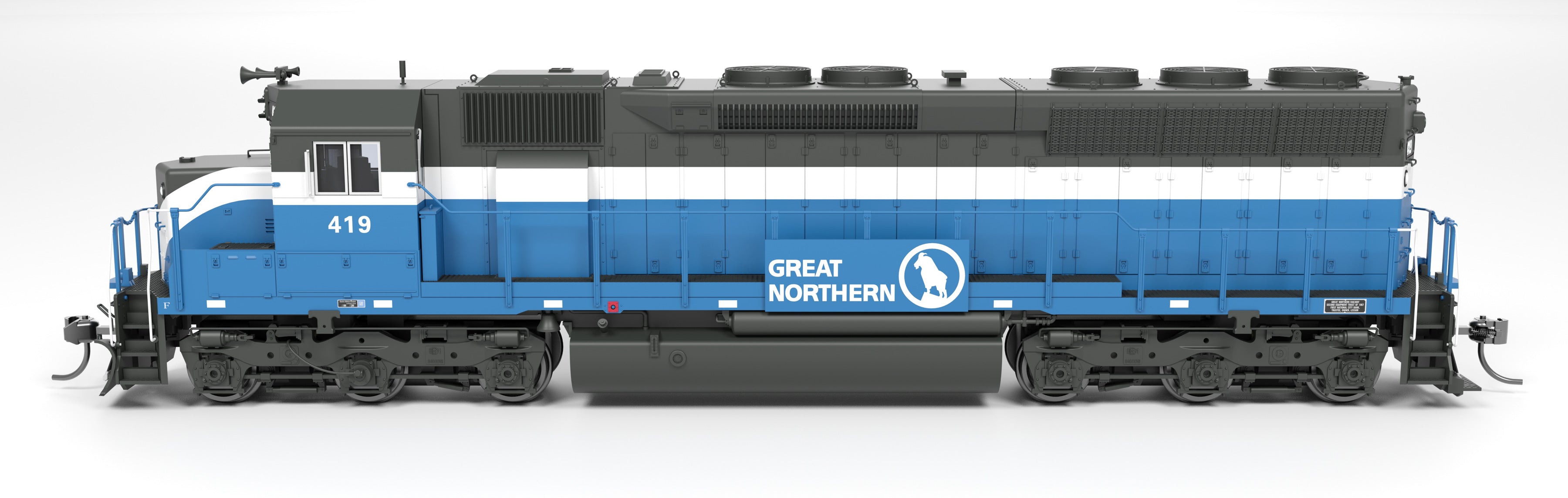 Broadway Limited HO 9805 SD45 Great Northern 424 Big Sky Blue No-Sound ...