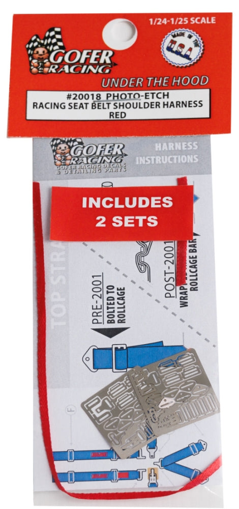 Gofer Racing Decals Racing Seat Belt Shoulder Harness Red – Midwest Hobbies